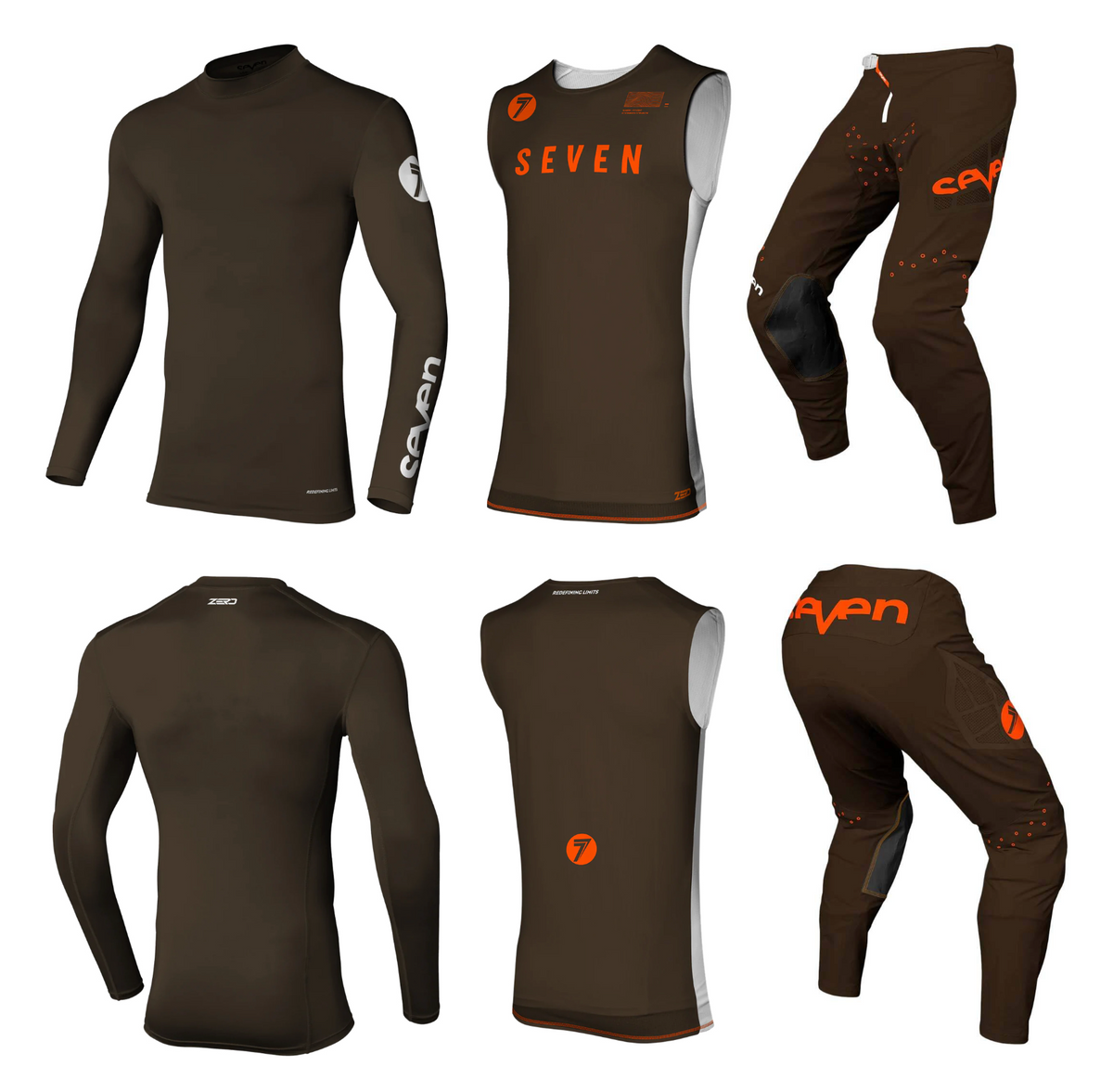 Seven MX 23.1 Zero League Motocross Kit (Brandy/Orange, UK Sizes: Jers ...